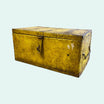 Vintage rugged yellow metal box, India / UK, 20th century – OBLOMOV ART